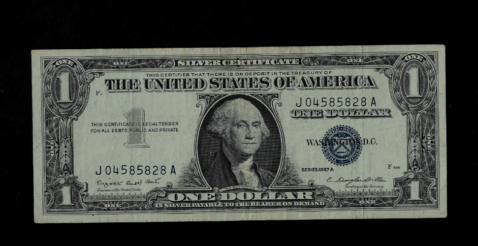 U.S.A ( 1 ) BANK NOTE SILVER CEERTIFICATE 1 DOLLAR 1957 A VERY FINE | eBay