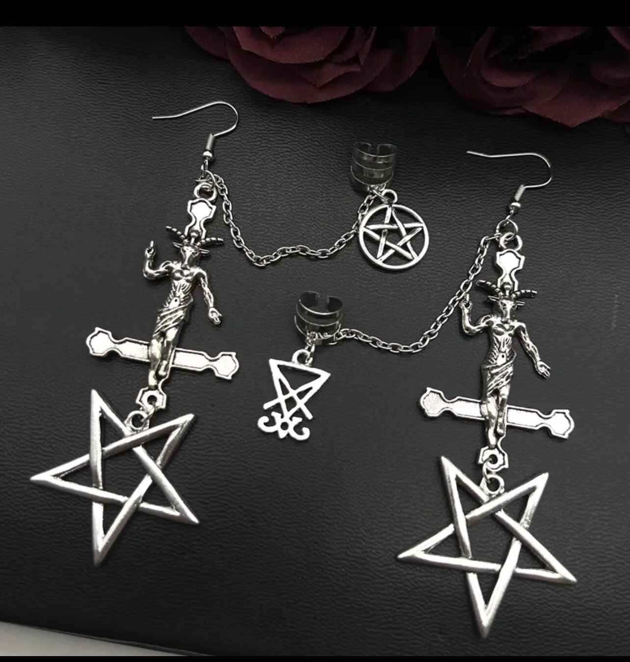 Church of Satan hammer Sigil Baphomet Viking Star Devil Necklace ...