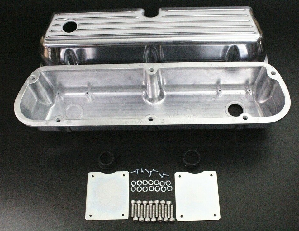 Small Block Ford SBF 302 351W Full Finned Tall Polished Aluminum Valve ...