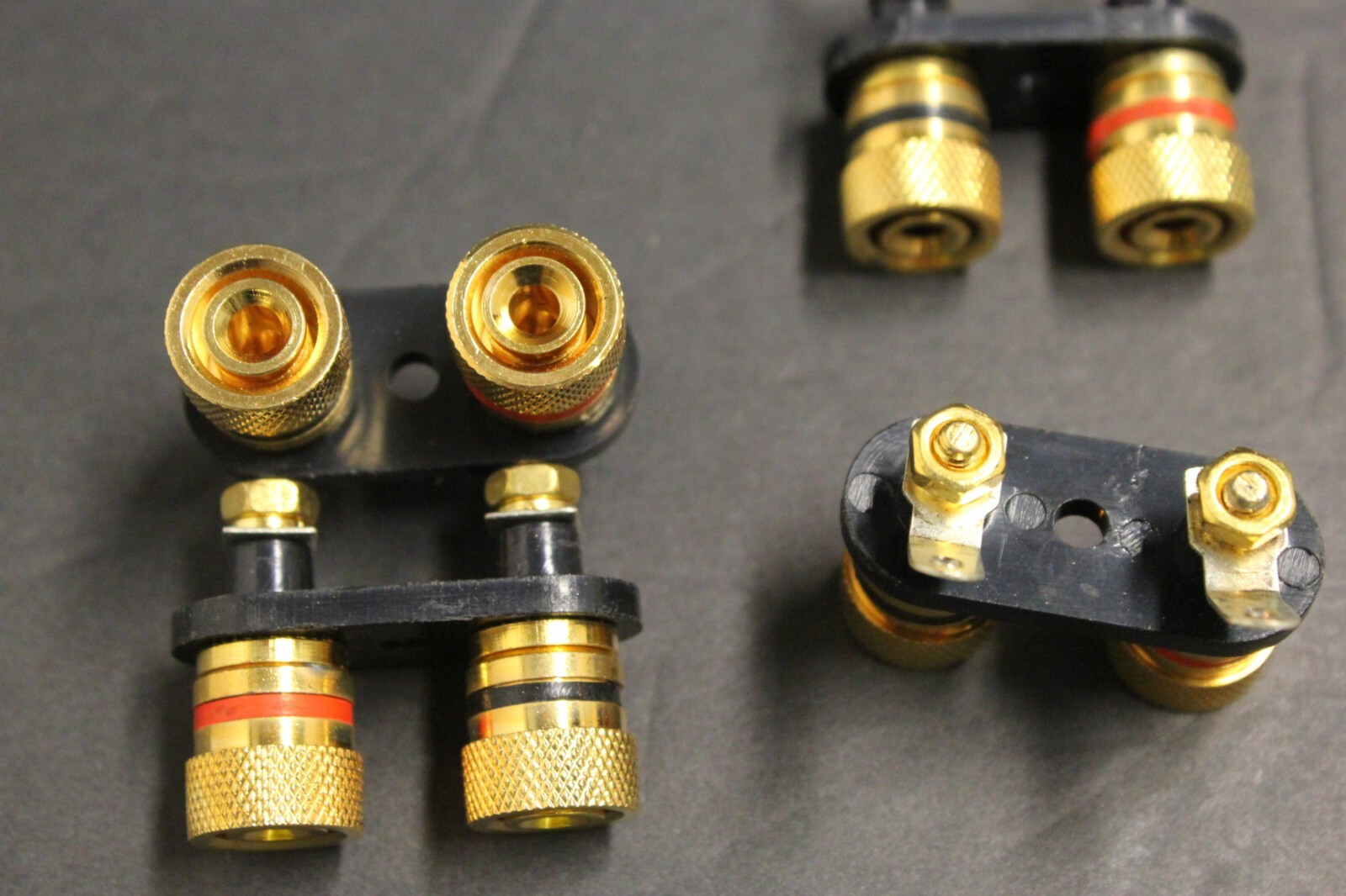 lot of 6 Gold Speaker Binding Post twise Scew type loaded / subwoofer ...
