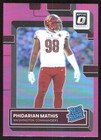 1091J 2022 Donruss Optic #268 Phidarian Mathis Pink | eBay