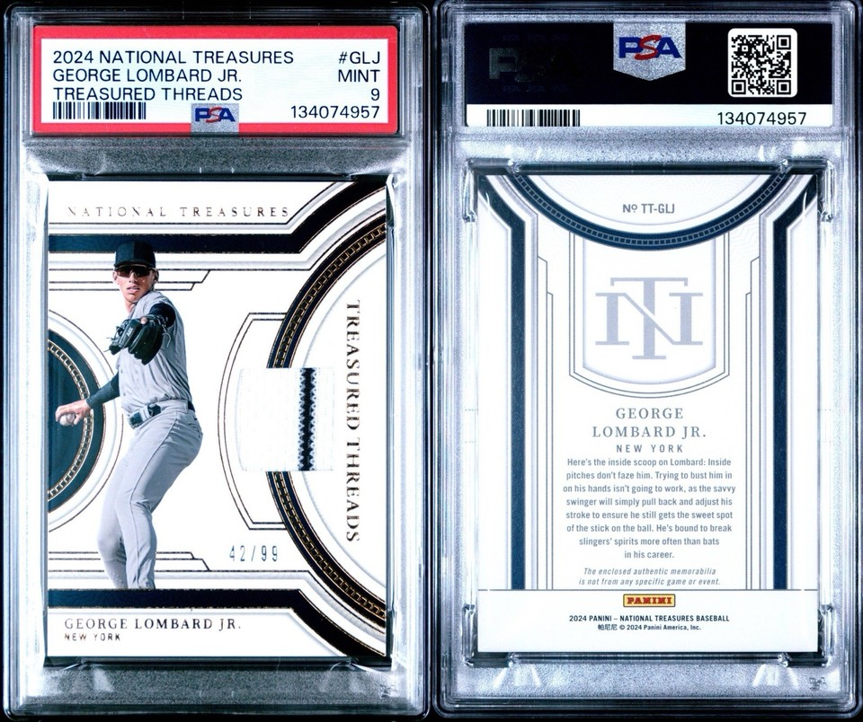 2024 NATIONAL TREASURES TREASURED THREADS #GLJ GEORGE LOMBARD JR. /99 ...