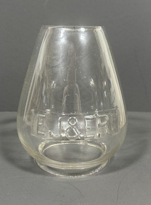 Original EJ & E Railway Railroad Lantern Globe Embossed Elgin Joliet ...