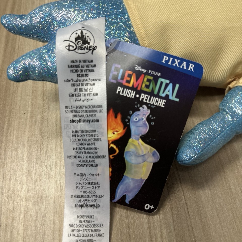 Disney Store Elemental Wade Ripple Inspector Plush Iridescent Blue ...