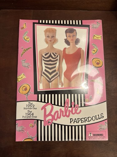 Vintage 1997 Barbie Paper Dolls 1959 Number One & 1964 Ponytail Swirl ...