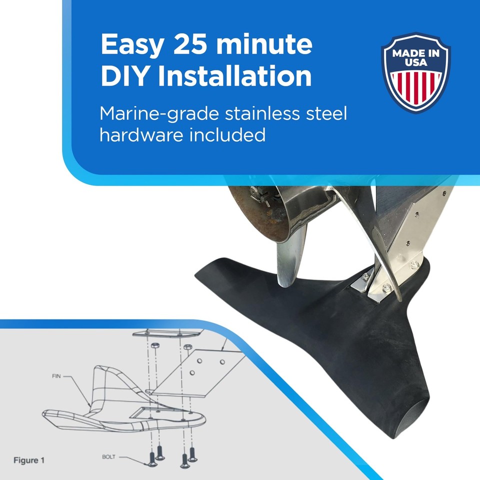 Hydro-shield Hydrofoil Boat Stabilizer - Skeg-mounted Shield for Motors ...