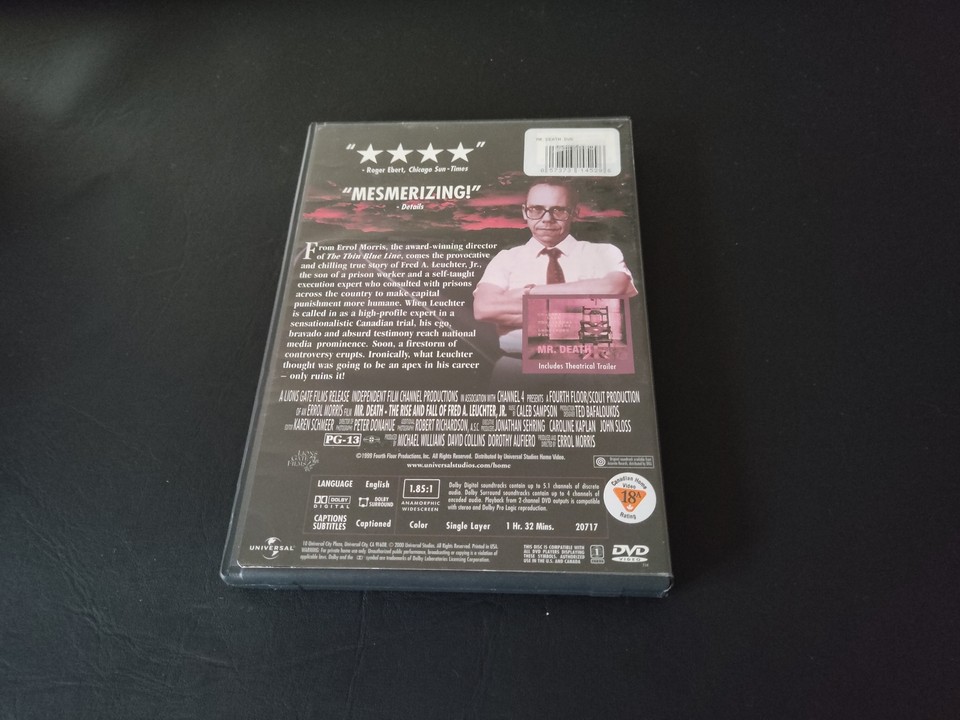 Mr. Death: The Rise and Fall of Fred A. Leuchter Jr. (DVD 1999) (411 ...