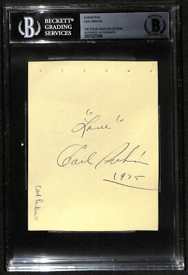 Carl Perkins Guitar Legend/Musician Signed Album Page Beckett BAS | eBay