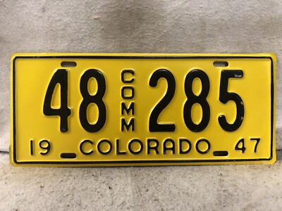 Vintage 1947 Colorado License Plate | eBay