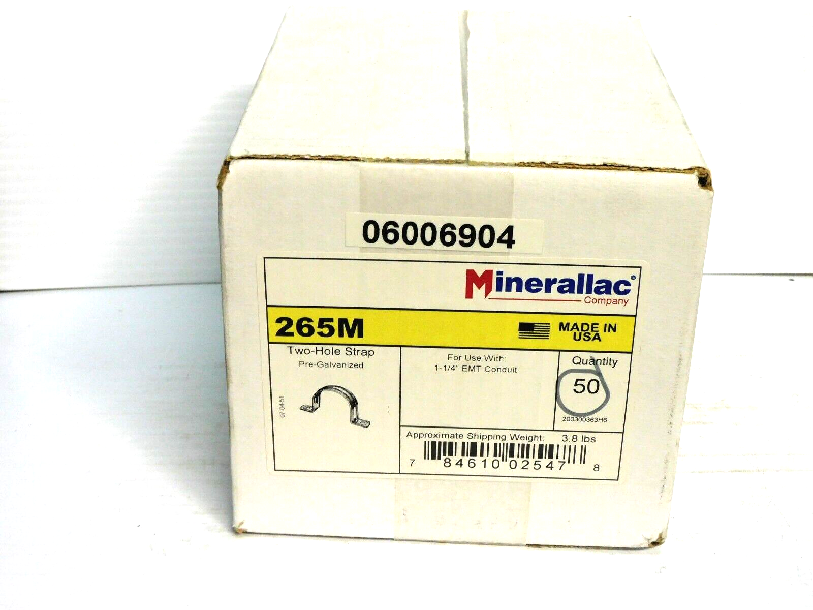LOT OF 50 MINERALLAC 265M 2 HOLE STRAP PRE GALVANIZED 1-1/4" CONDUIT ...