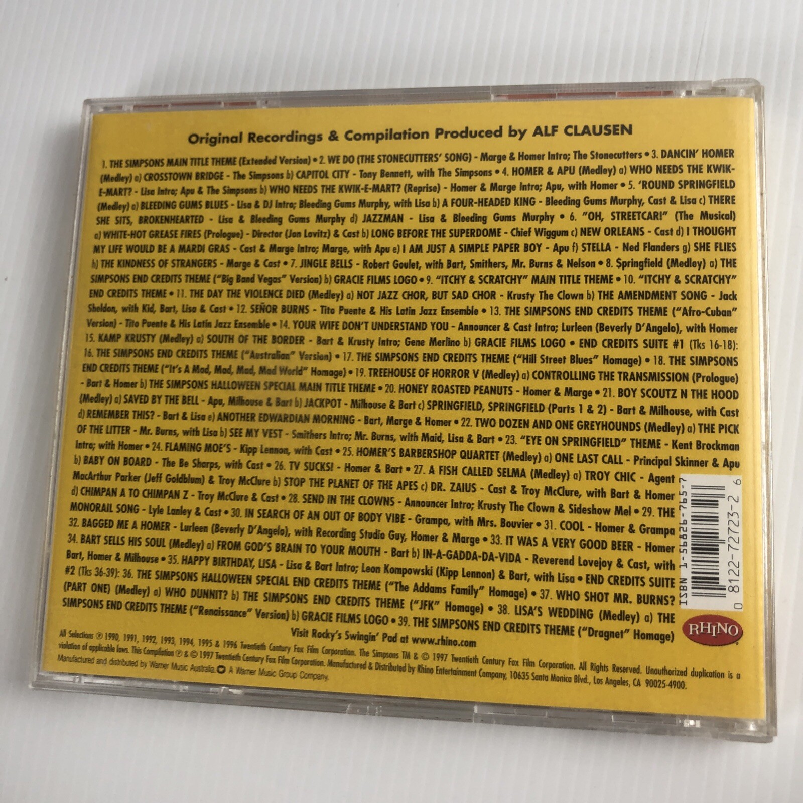 The Simpsons Songs in the Key of Springfield Music CD 1997 Free Post ...