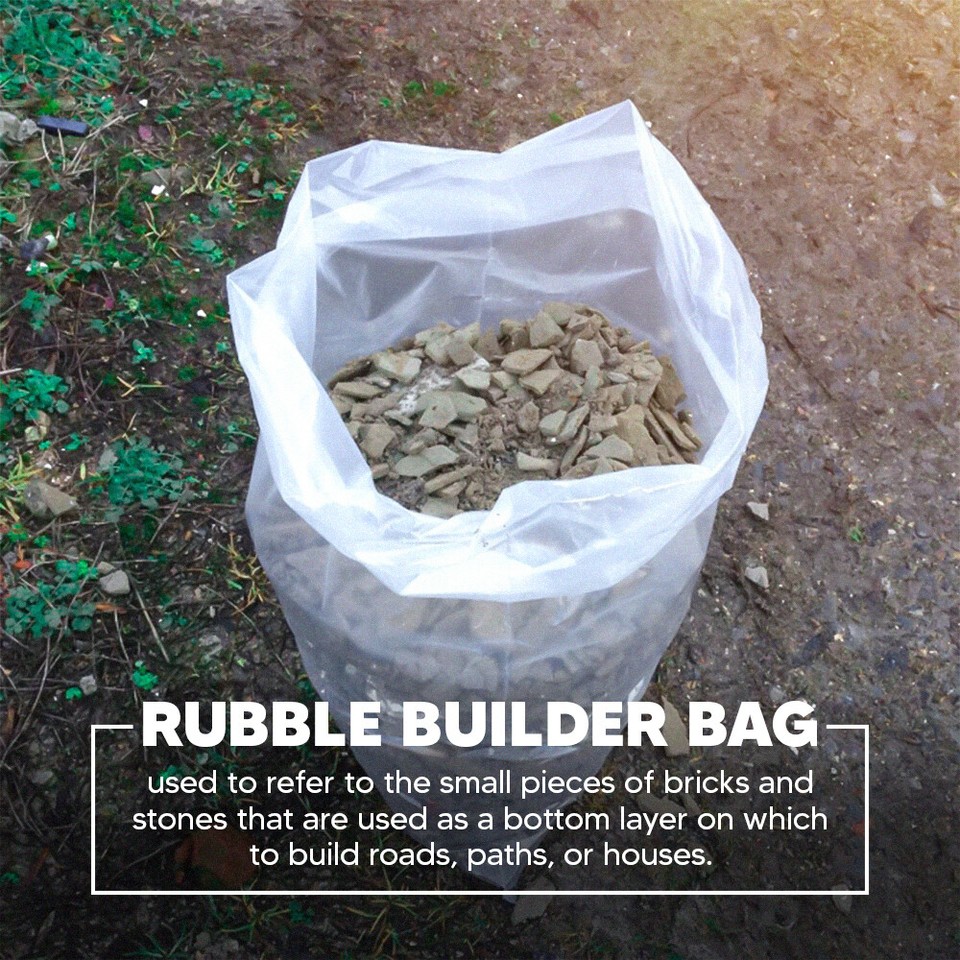 Clear Heavy Duty Rubble Sacks Construction Builder Bags 20" x 30" 500 ...