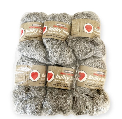 Red Heart Coats & Clark 6 Skeins Bulky Loop Knit Crochet Yarn Wool ...