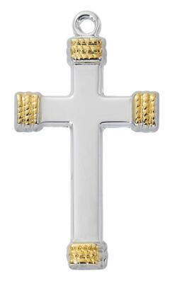 Cross with Gold Tone Tip Features 18in Long Chain Comes Gift Boxed | eBay