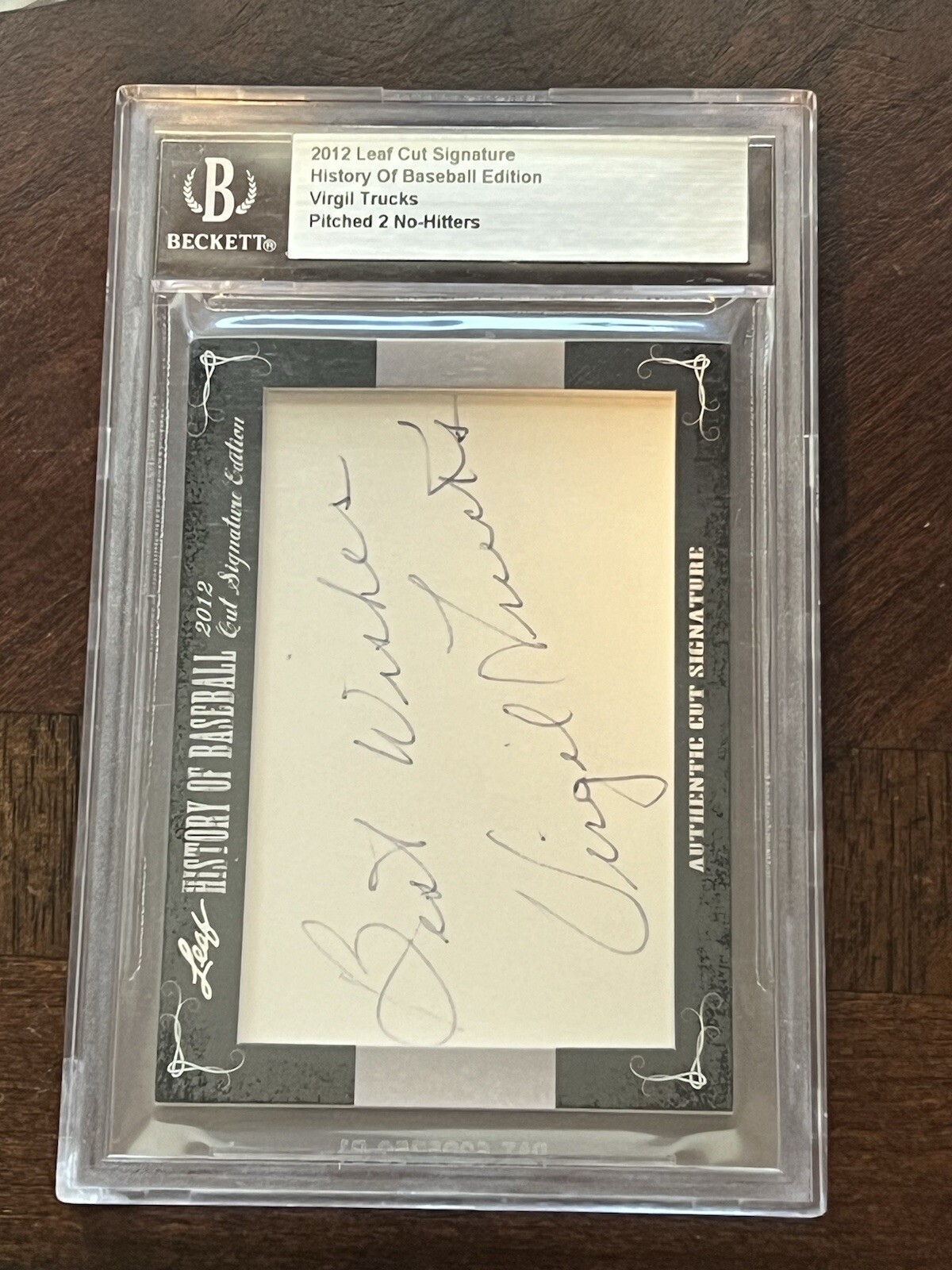 2012 Leaf History of Baseball Cut Signature Edition Virgil Trucks ...