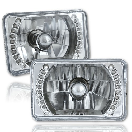 4X6" Red LED Halo Angel Eye Headlight 6K 6000K HID Headlamp Light Bulbs ...