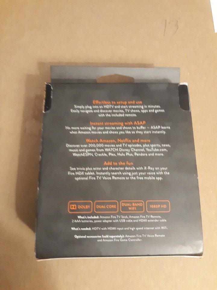 Amazon Fire TV Box 1st Gen 1080 HD Streaming Media Player 848719037869 ...