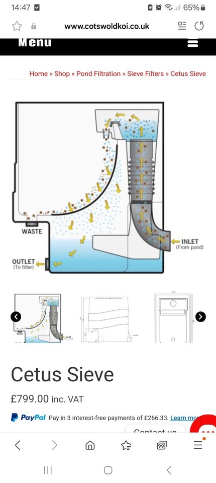 Evolution Aqua Cetus Sieve Gravity Pre-Filter for Koi Fish Pond 5060088873571 | eBay UK