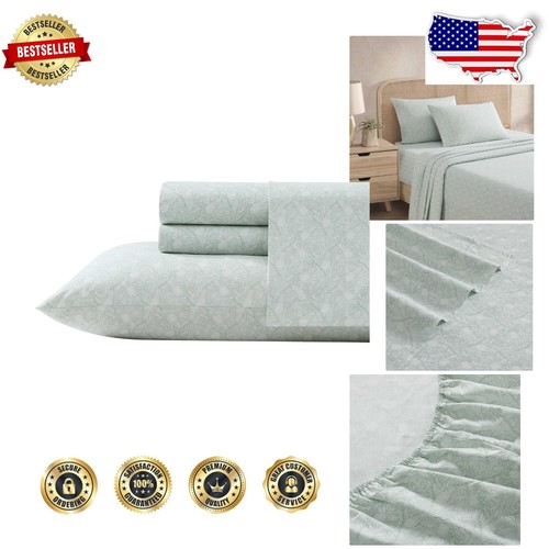 Four-Piece Tropical Percale Cotton Sheet Set - Queen Size, Deep Pocket ...