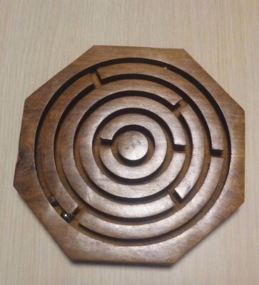 Octagon 8 sided NBC Trading INC Wooden Maze Game - Brain Teaser MADE IN ...