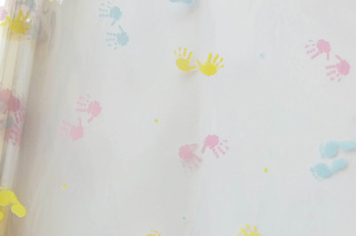 Baby Footprints Cellophane Clear Wrap for Gift Hamper Baskets ...