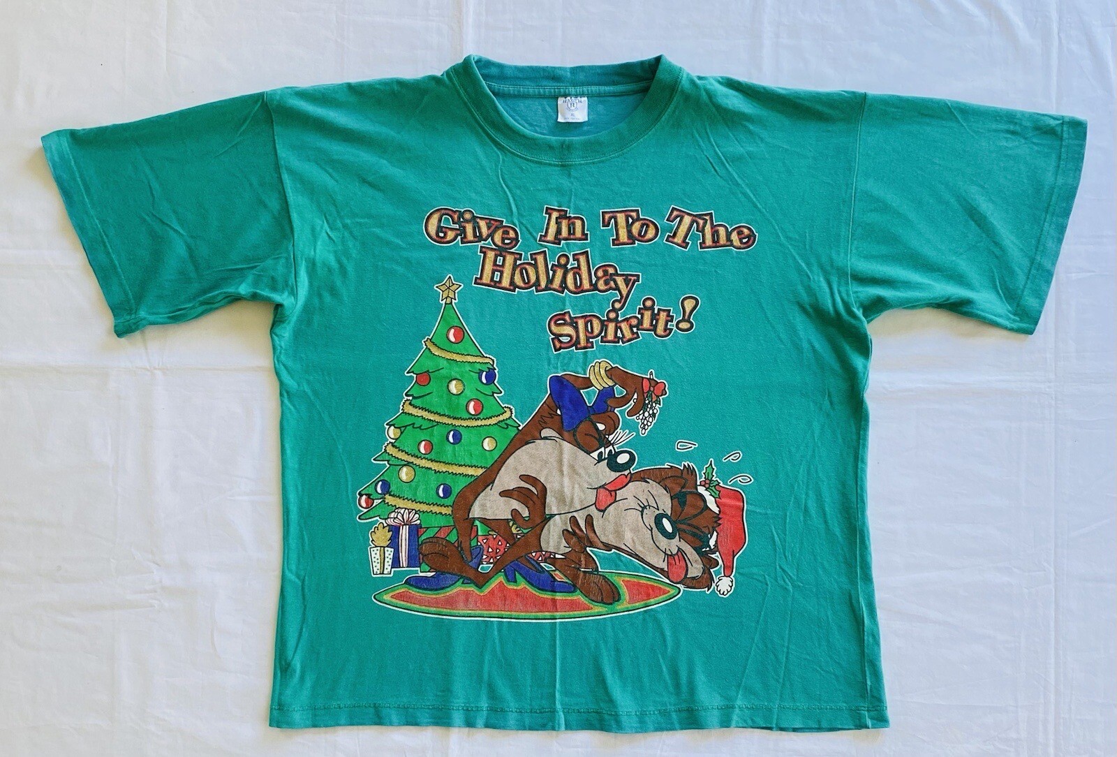 TAZ Tasmanian Devil Vintage Green Christmas Holiday T… - Gem