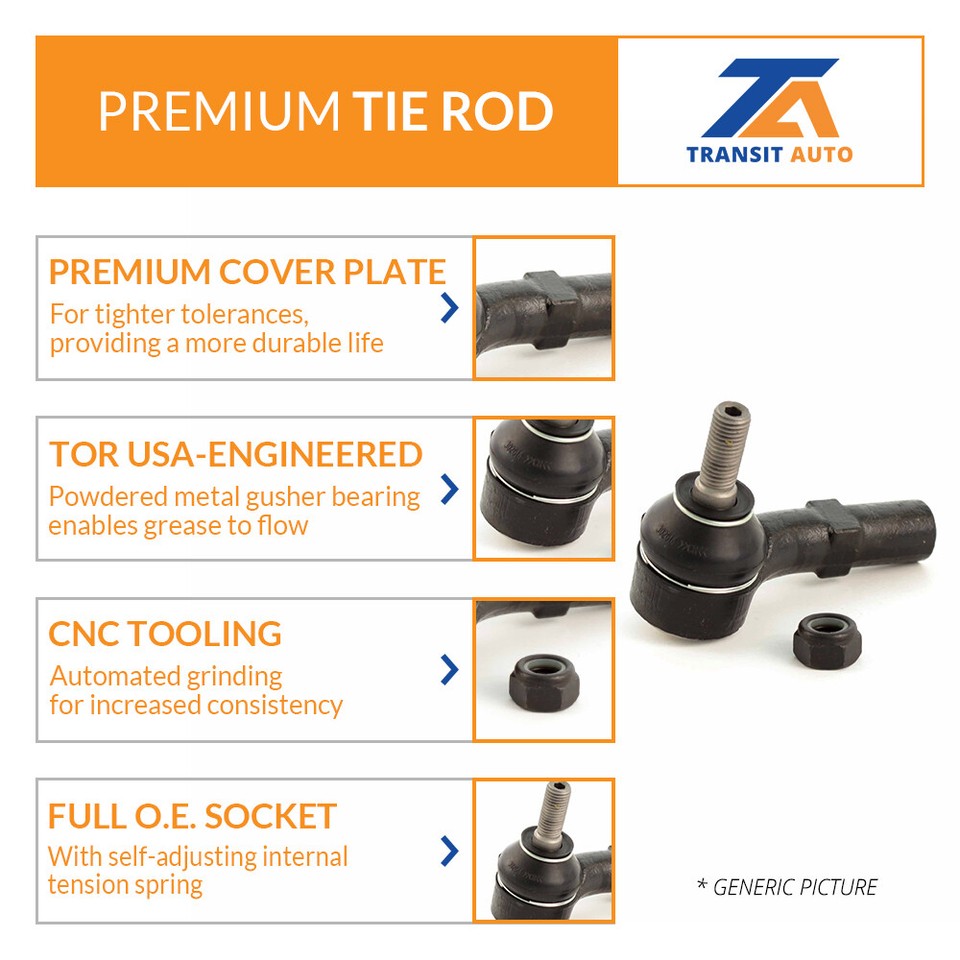 Front Ball Joint Tie Rod End Kit For Ford Transit-250 Transit-350 ...