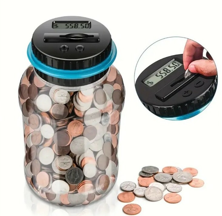 Large Piggy Bank Toy Adults Kids Vcertcpl Digital Coin Counting Bank ...