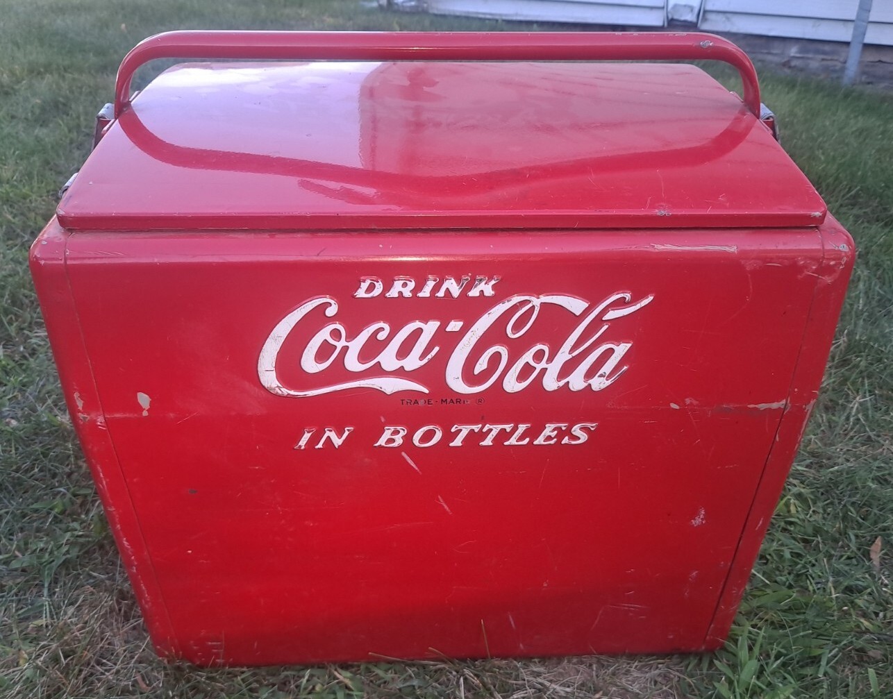 Vintage Coca Cola Cavalier Red Metal Cooler With Opener Amd Tray | eBay