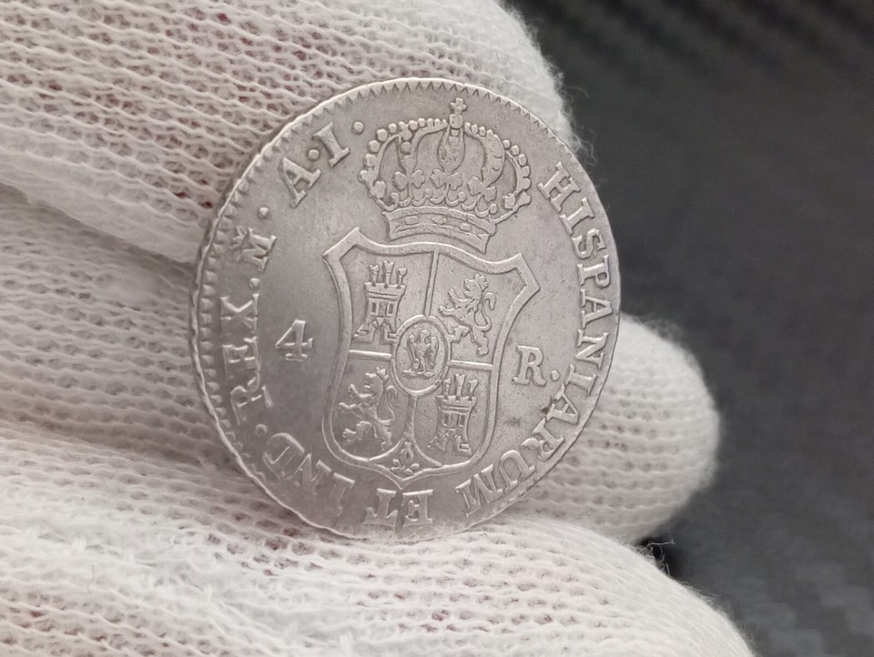 4 reales Joseph Napoleon Bonaparte silver coin Spanish colonial era ...