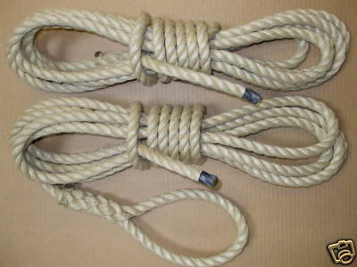 2 X 20FT x 12mm SYN-HEMP MOORING LINES CANAL NARROWBOAT | eBay