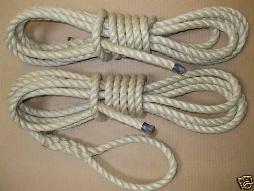 2 X 20FT x 12mm SYN-HEMP MOORING LINES CANAL NARROWBOAT | eBay
