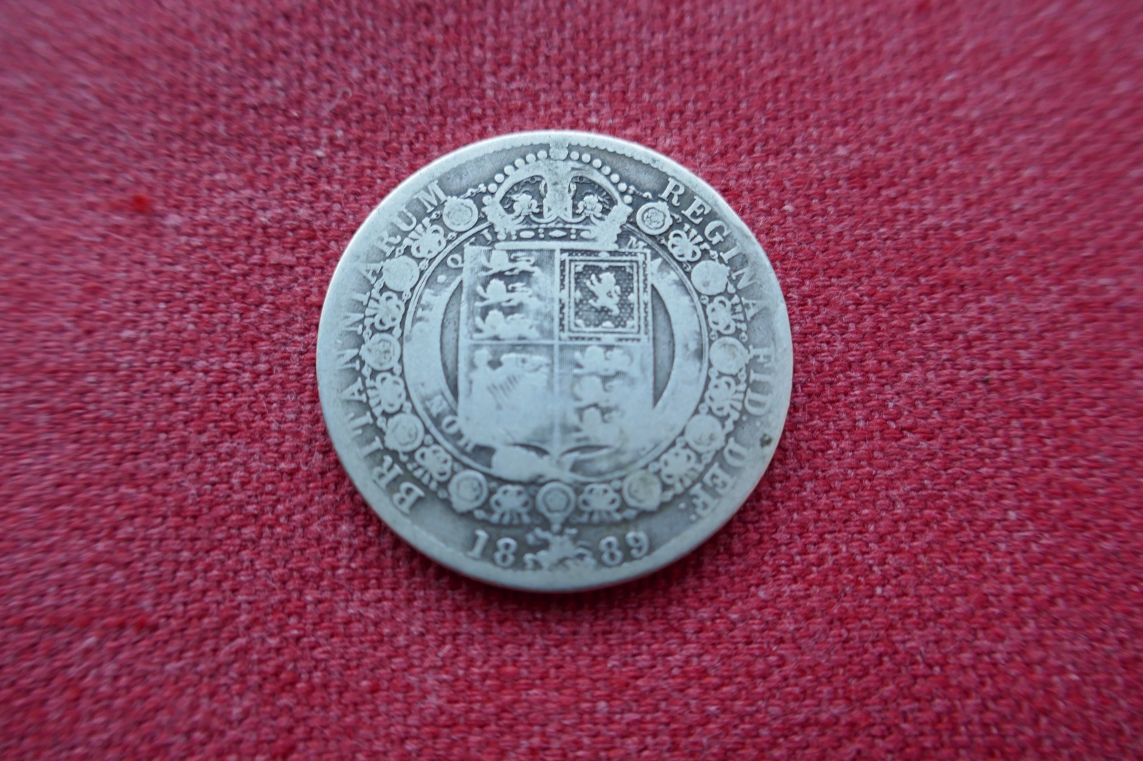 1889 Queen Victoria Half Crown Jubilee Head Fine 0.925 Sterling Silver ...
