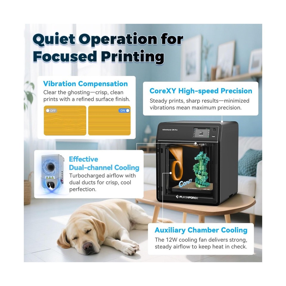 FLASHFORGE 3D Printer AD5M Pro with 250g PLA, 600mm/s High Speed CoreXY ...