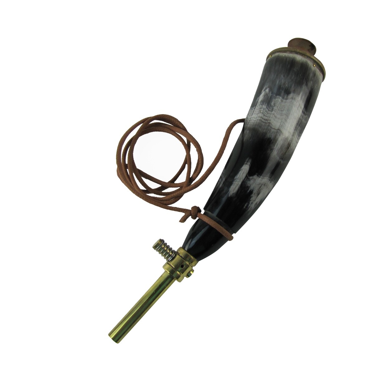 Traditional Brass Spout Genuine Buffalo Gun Powder Horn Vintage ...