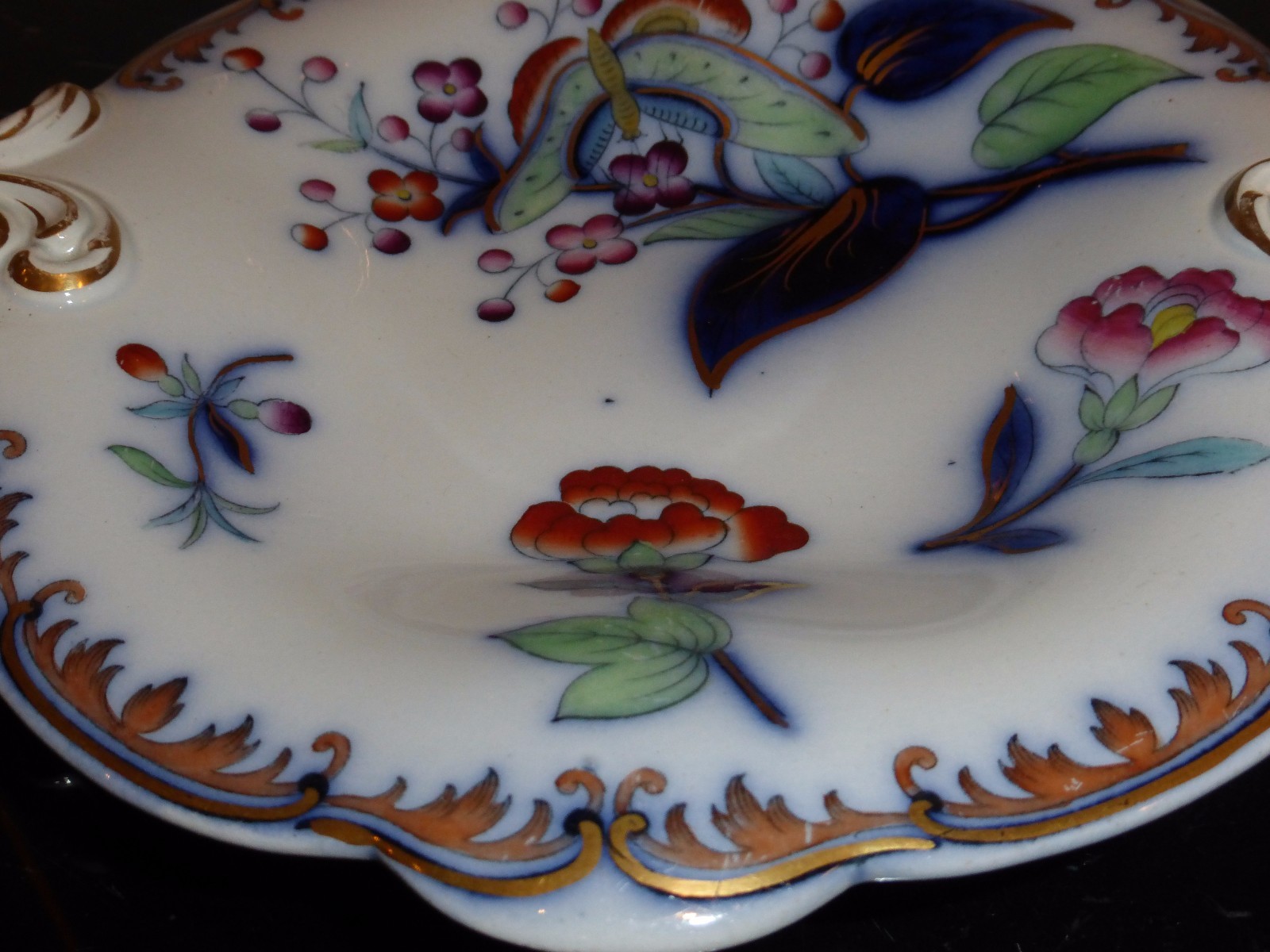 Antique Alba Porcelain Cobalt Hand Painted Footed Bowl with Handles | eBay