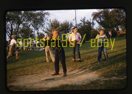 Cub Scout Playing Sandlot Baseball - 1950s - Vintage Red Border 35mm ...
