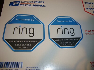 Ring Doorbell Sticker Decal Video Security Camera Door Window Sticker ...