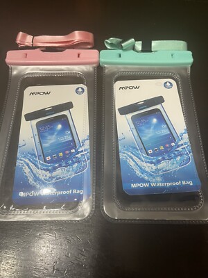 Mpow IPX8 Universal Waterproof Case Underwater Dry Bag 2-Pack Pink/Teal ...