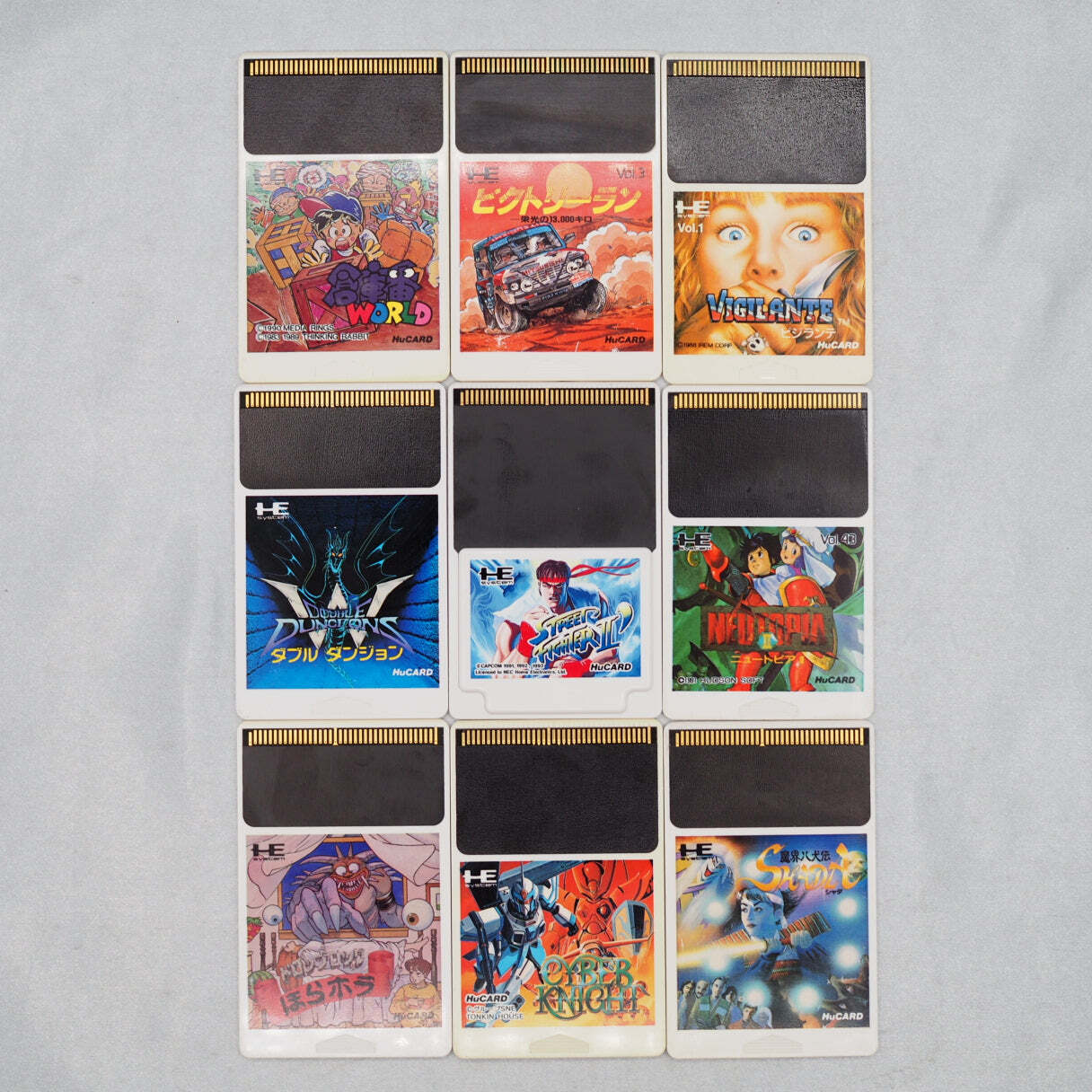 PC Engine HuCARD 9 Games SET Street Fighter 2 Utopia 2 Tested Working ...