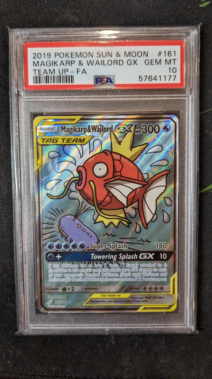 Magikarp Wailord GX 161/181 Tag Team Team Up Full Art Alternate PSA 10 ...
