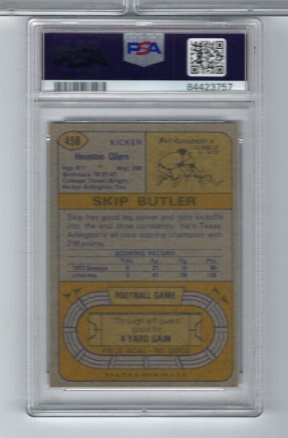 1974 Topps football card #458 Skip Butler, Houston Oilers graded PSA 8 ...