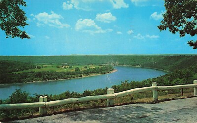 Ohio River Horseshoe Bend IN KY Vintage Standard Chrome Postcard Posted ...