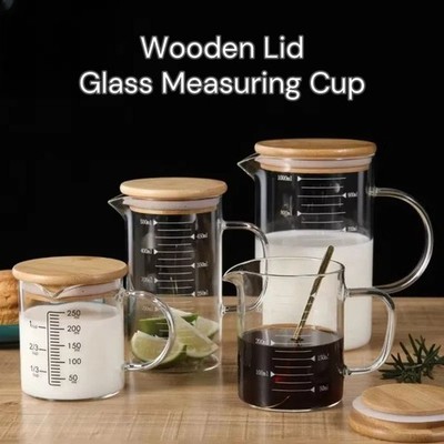 Glass Measuring Cups with Scale Laboratory Beaker Beverage Preparation ...