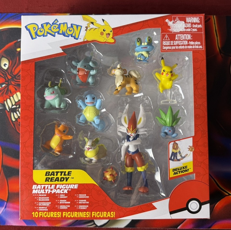 POKEMON BATTLE READY: BATTLE FIGURE MULTI-PACK - 10 FIGURES - JAZWARES ...