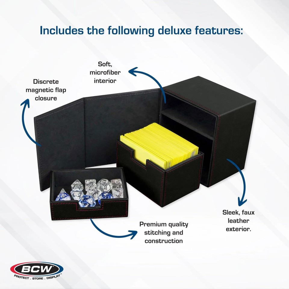 BCW Gaming Deck Case LX - Black Storage Box TCG | eBay