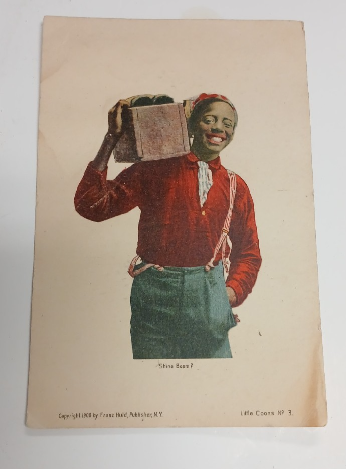 African American Kid Private Mail 1900s Postcard Hand Colored Shoe ...