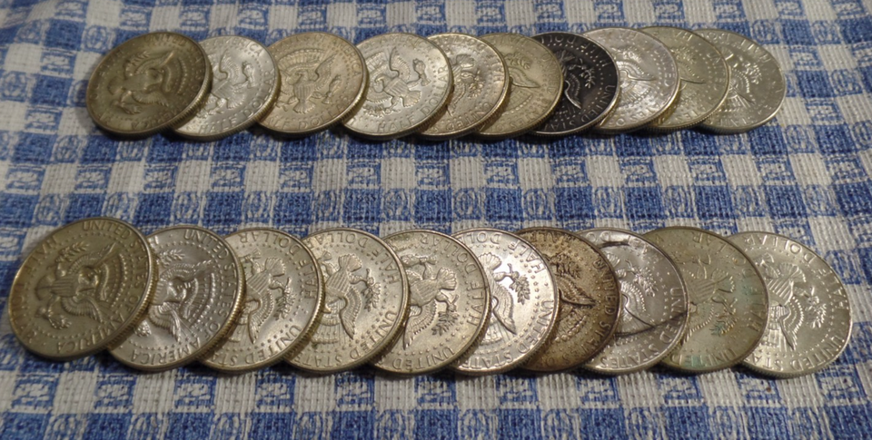 Roll of 20 Kennedy half dollars 1965-1969 40% silver !!! NICE !!! | eBay