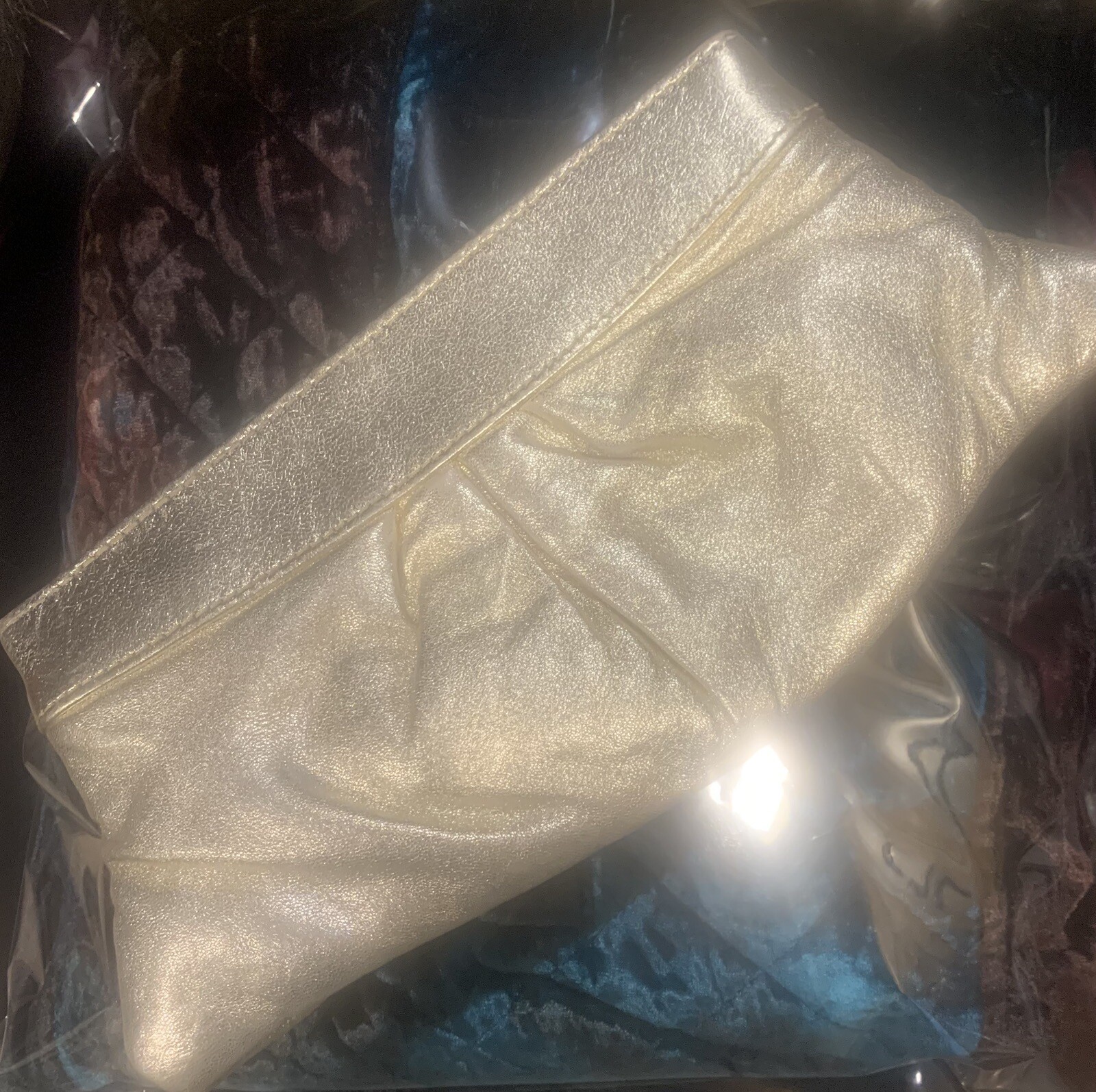 Lauren Merkin Soft Leather Vintage Classic Gold Clutc… - Gem