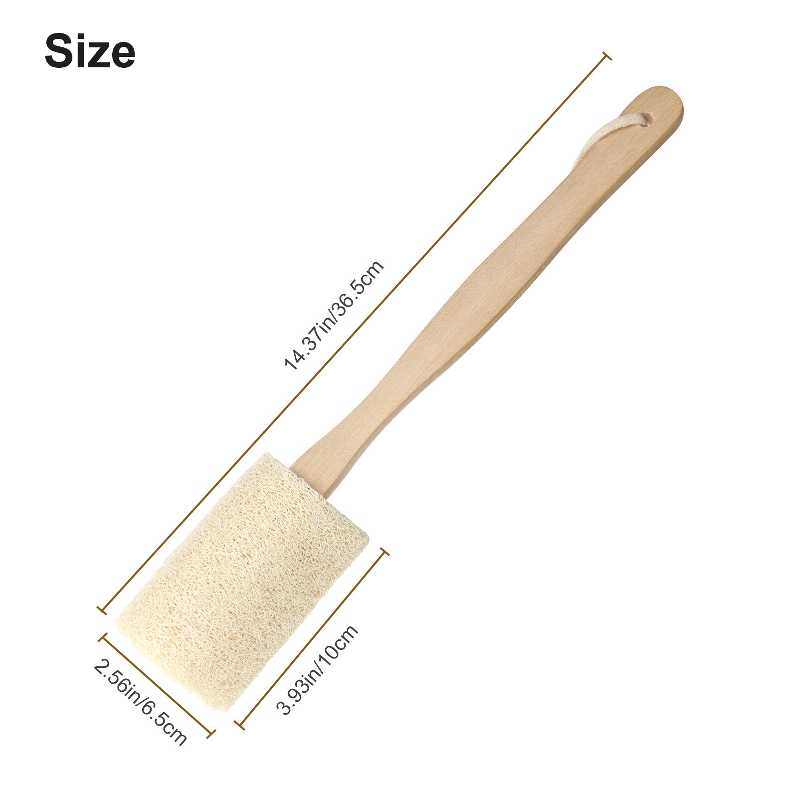 Wood Loofah Back Massager Scrubber Bath Shower Body Scrub Wooden Handle ...
